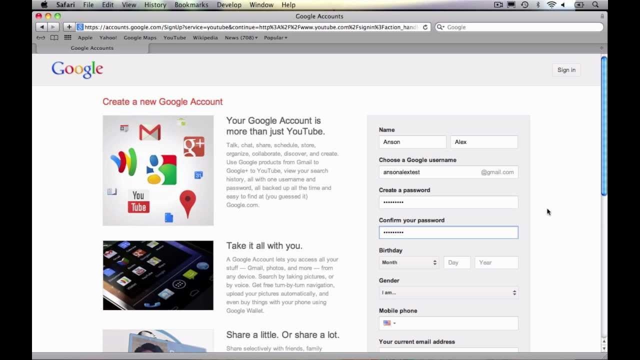 How to Create a YouTube Account - AnsonAlex.com